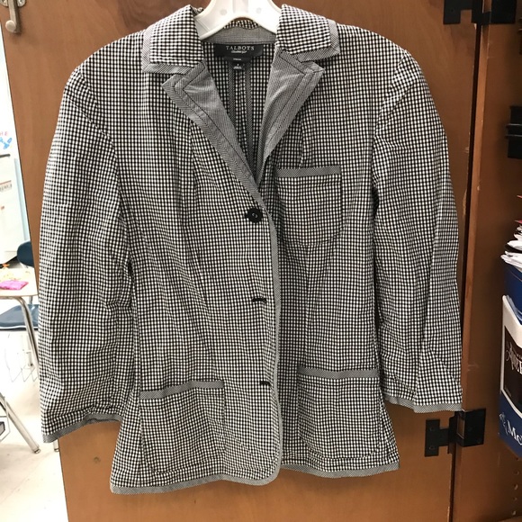 Talbots | Jackets & Coats | Talbots Gingham Check Blazer Size 8 | Poshmark